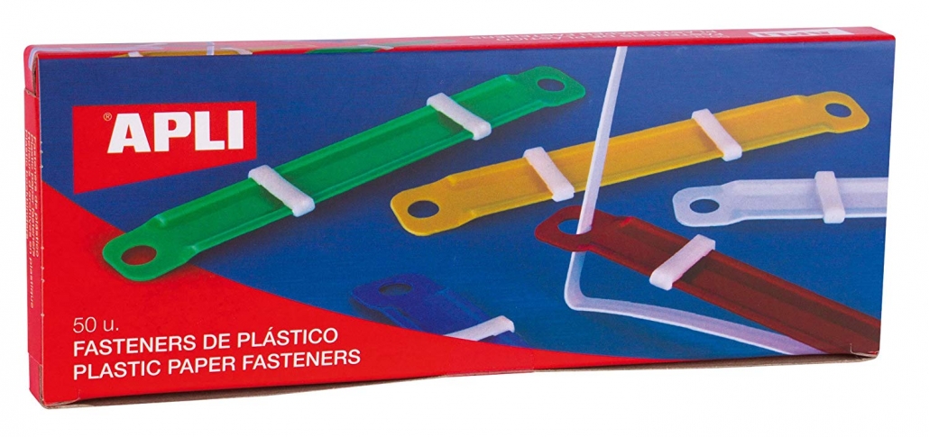 Caja 50 fasteners plastico colores surtidos - Material de Oficina ...